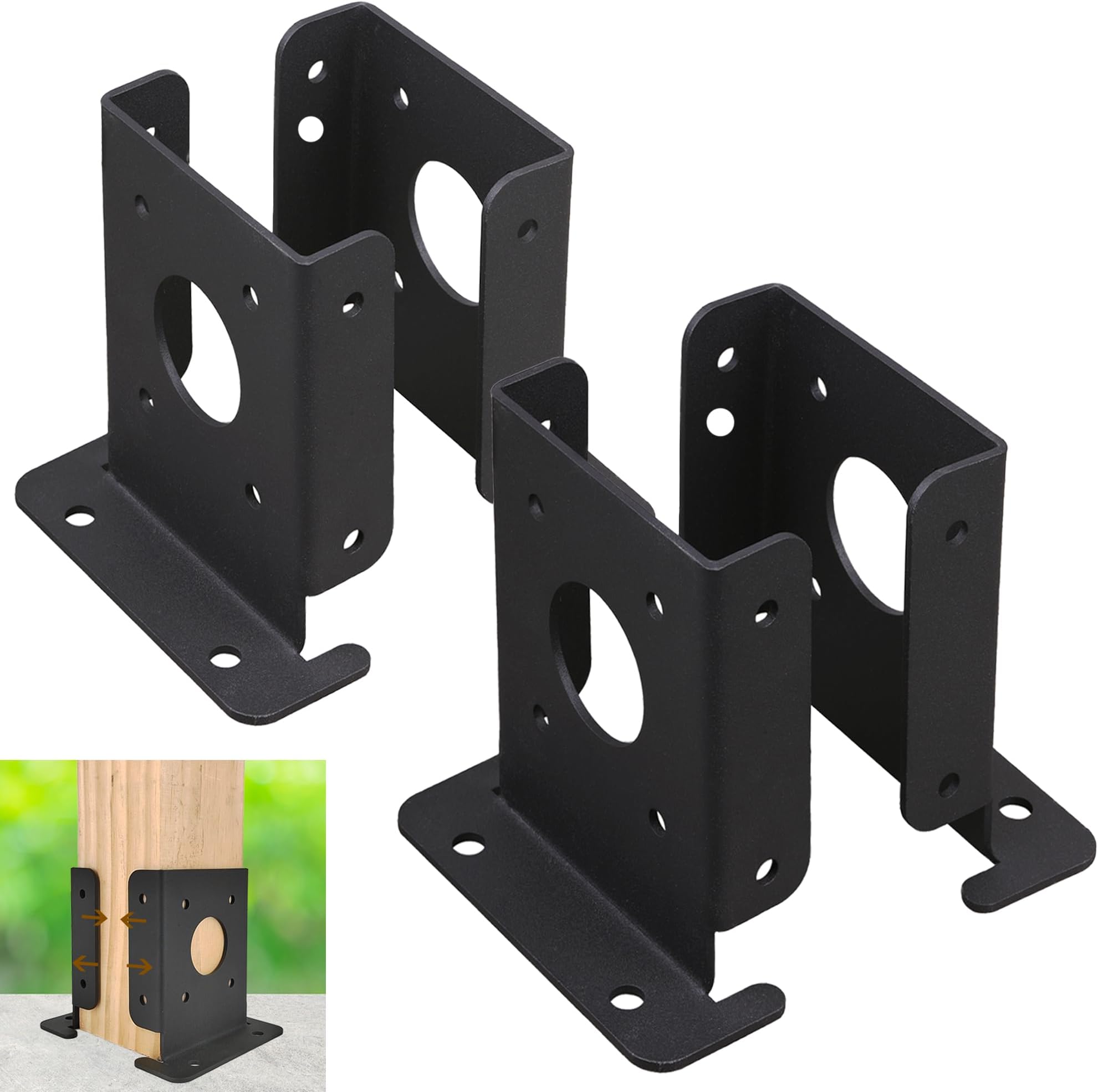 Cskunxia 4Pcs Adjustable Post Base Brackets Deck Post Anchor Base ...