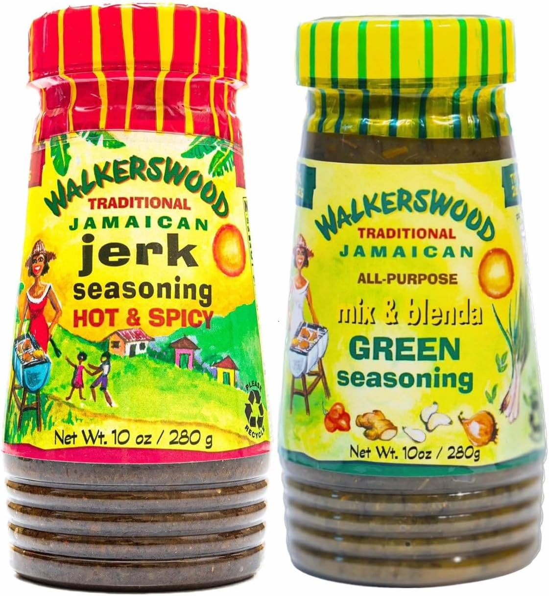 Walkerswood Jamaican Seasoning Combo (Jerk Hot&spicy, Green Seasoning ...