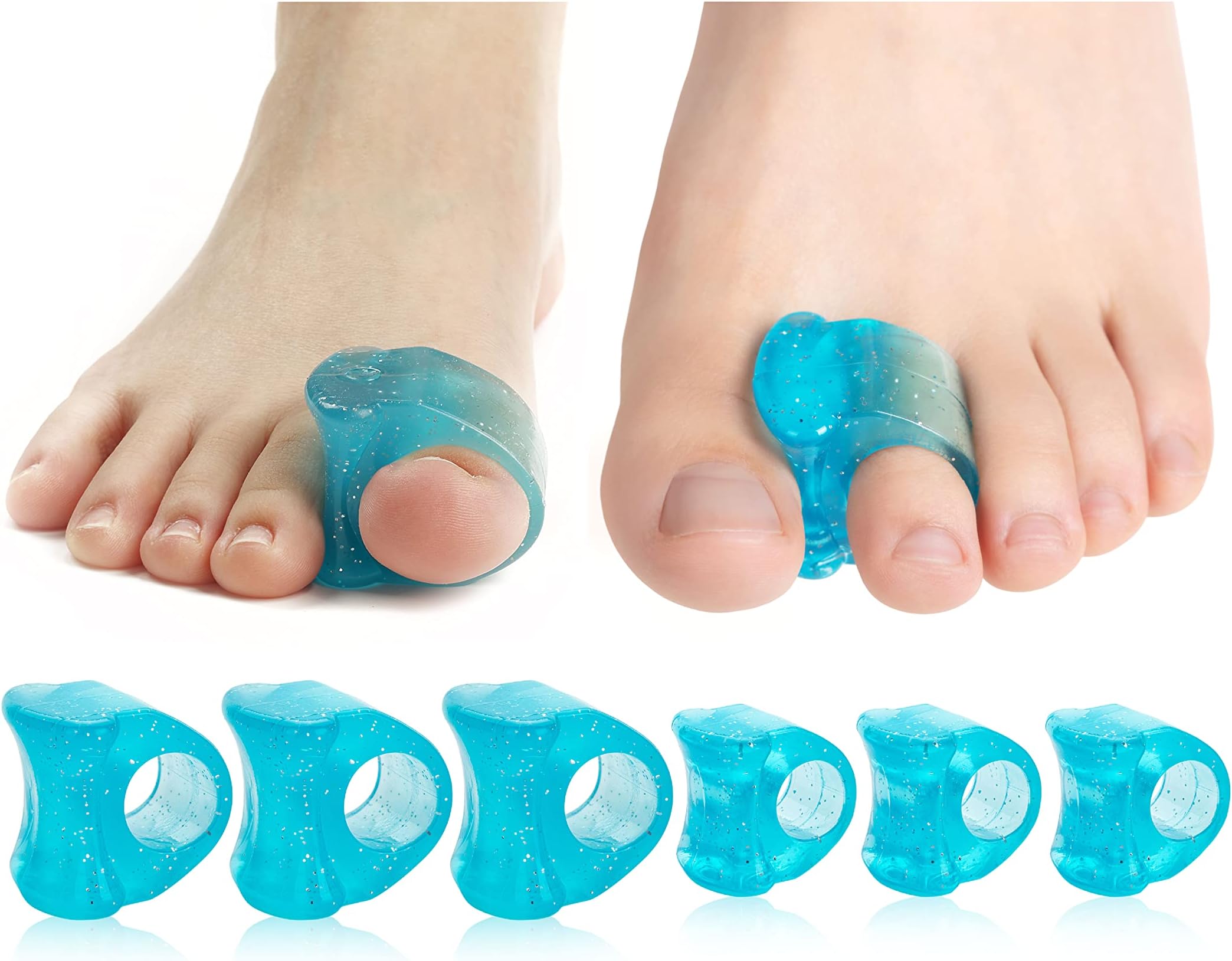 Amazon.com: TASZOOS Gel Toe Separator Spacers - 6pcs Big Toe Spacers ...