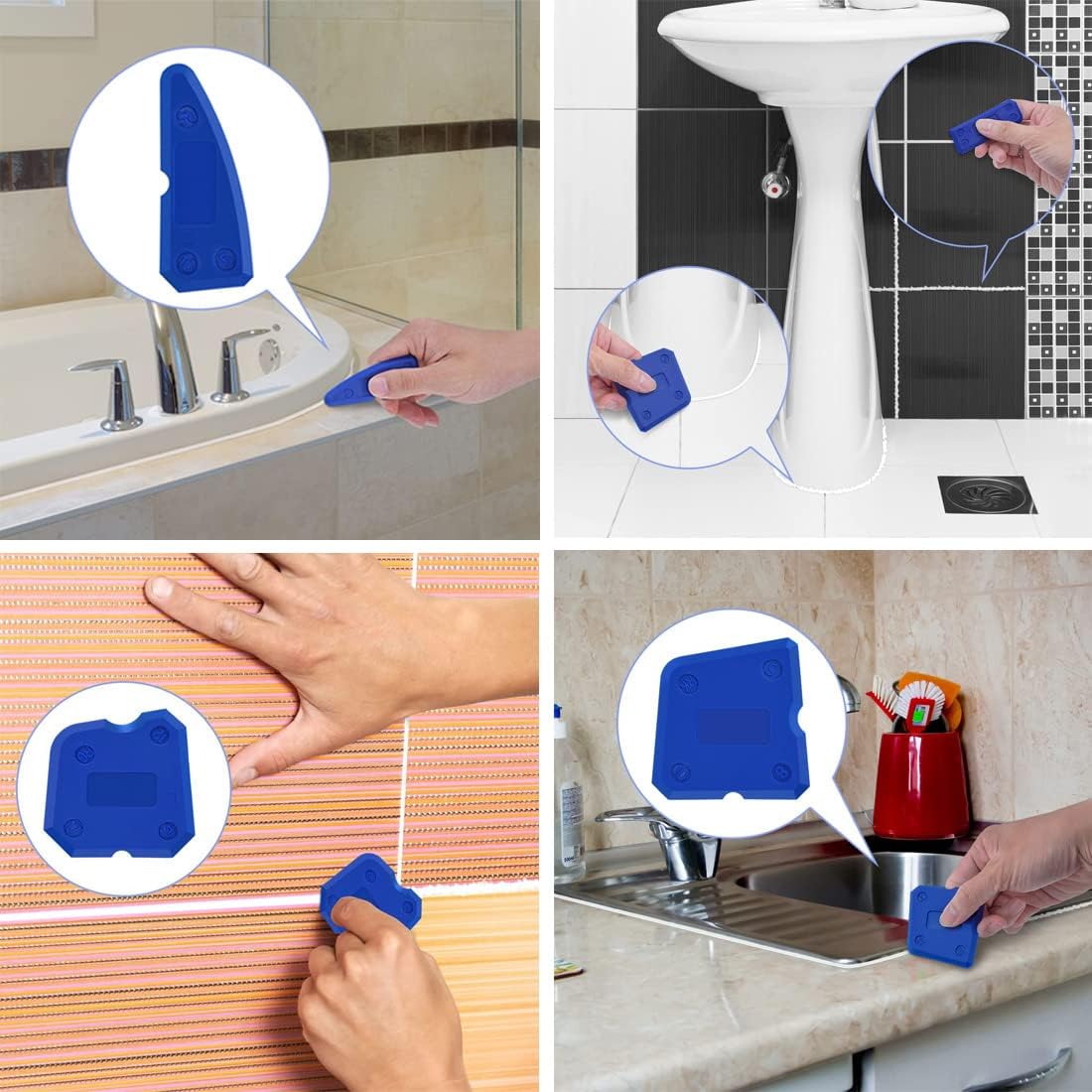 8 Pieces 4 Types of caulking Tool Kits. Silicone sealant Finishing ...