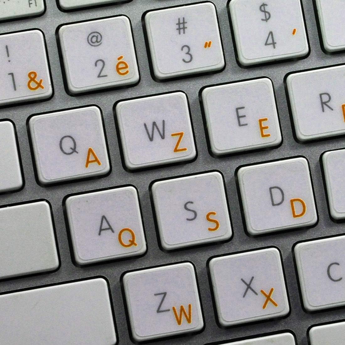 Belgian French Keyboard Labels Layout with Orange Lettering Transparent ...