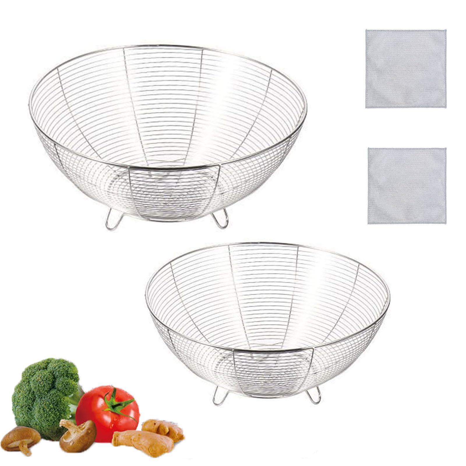 Amazon.com: 2Pack Wire Fruit Basket Set- Stainless Steel Fruit Basket ...