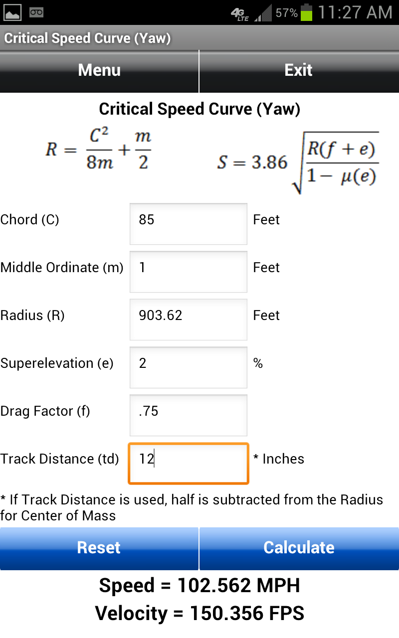 Accident Reconstruction Calculator - App on Amazon Appstore