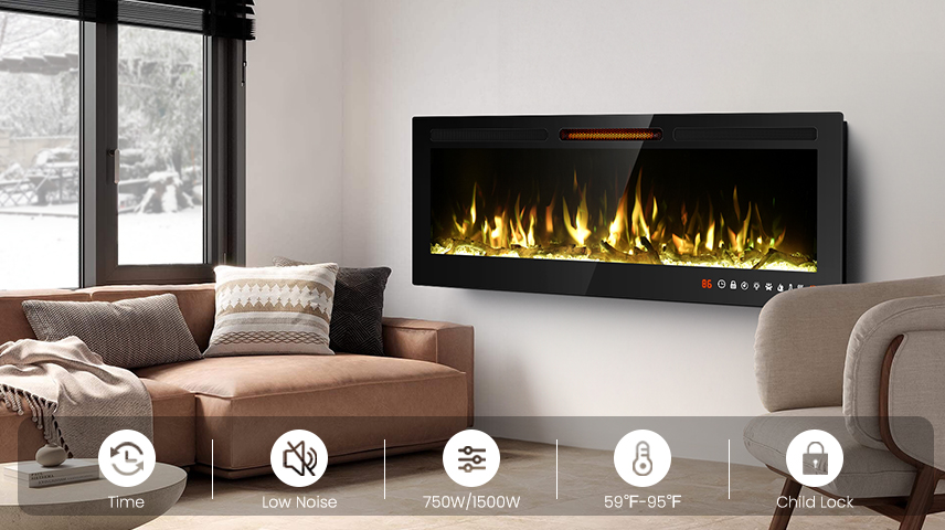 Watch ALPACA 50 inches Slim Electric Fireplace on Amazon Live