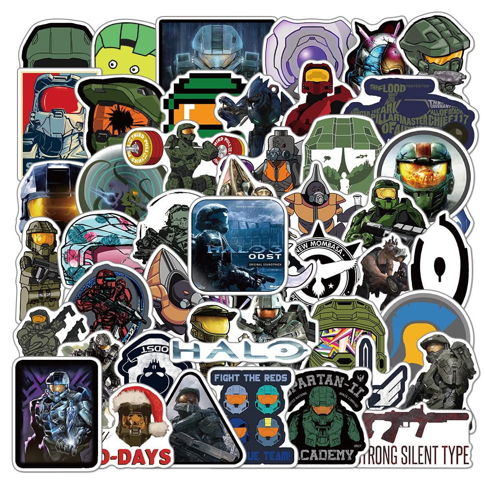 NC Halo Master Chief Collection 50Pcs Vinyl Waterproof Green Cartoon ...