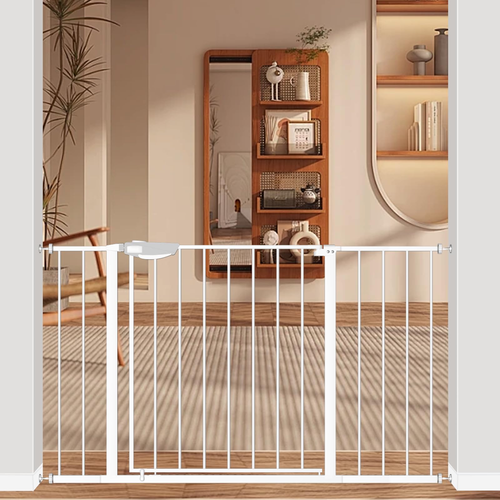 WAOWAO 36.22" Extra Tall Triple Lock Baby Gate Wide 31.1-48.42 ...