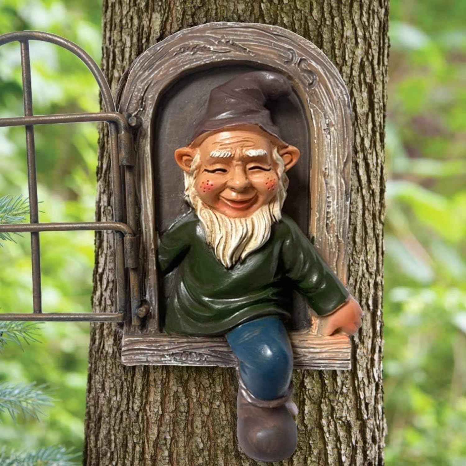 Amazon.com : Bits and Pieces Elf Out The Window Yard Decorations ...