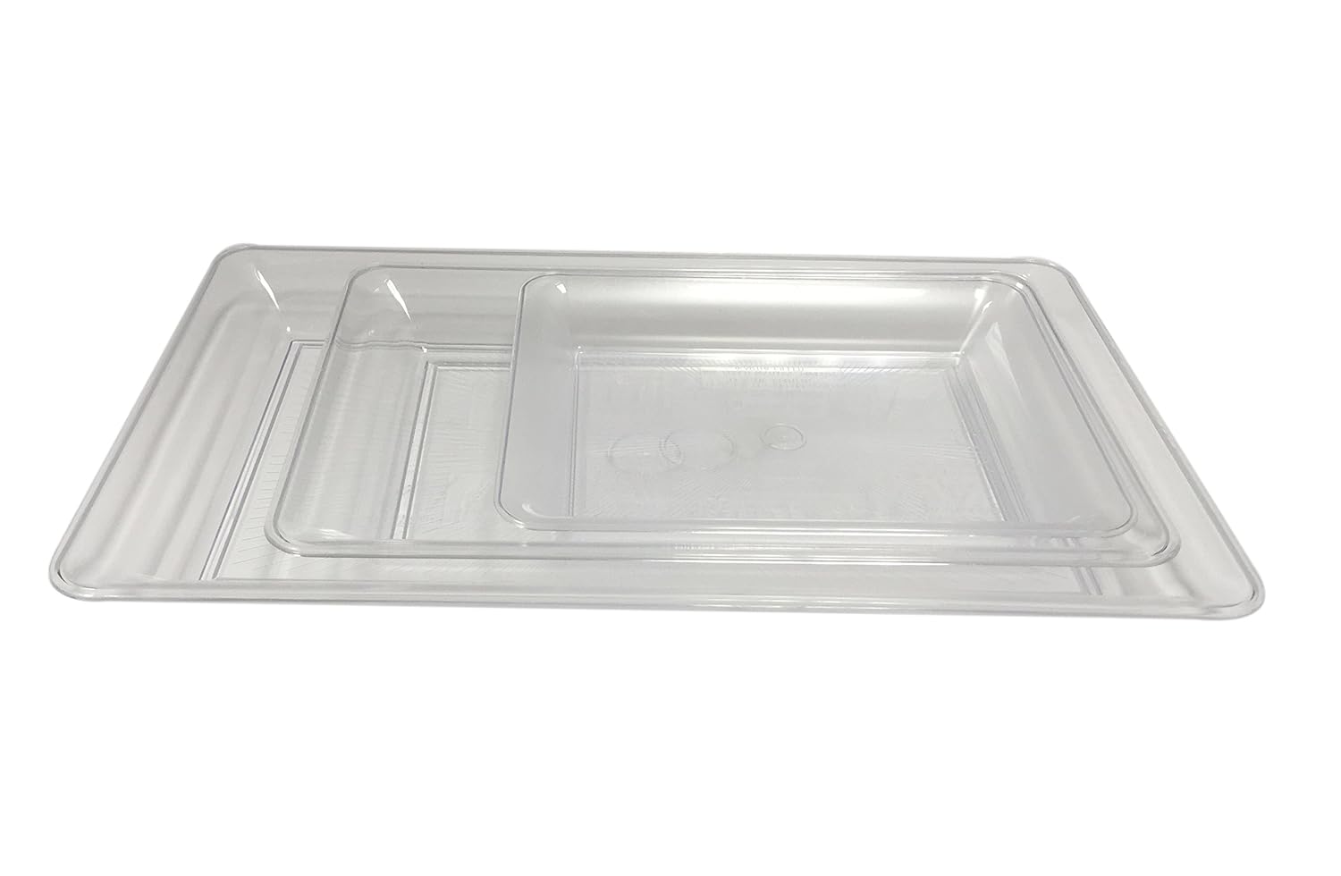 Amazon.com: Rectangle Plastic Tray Set, Clear 3 Piece Set : Industrial ...