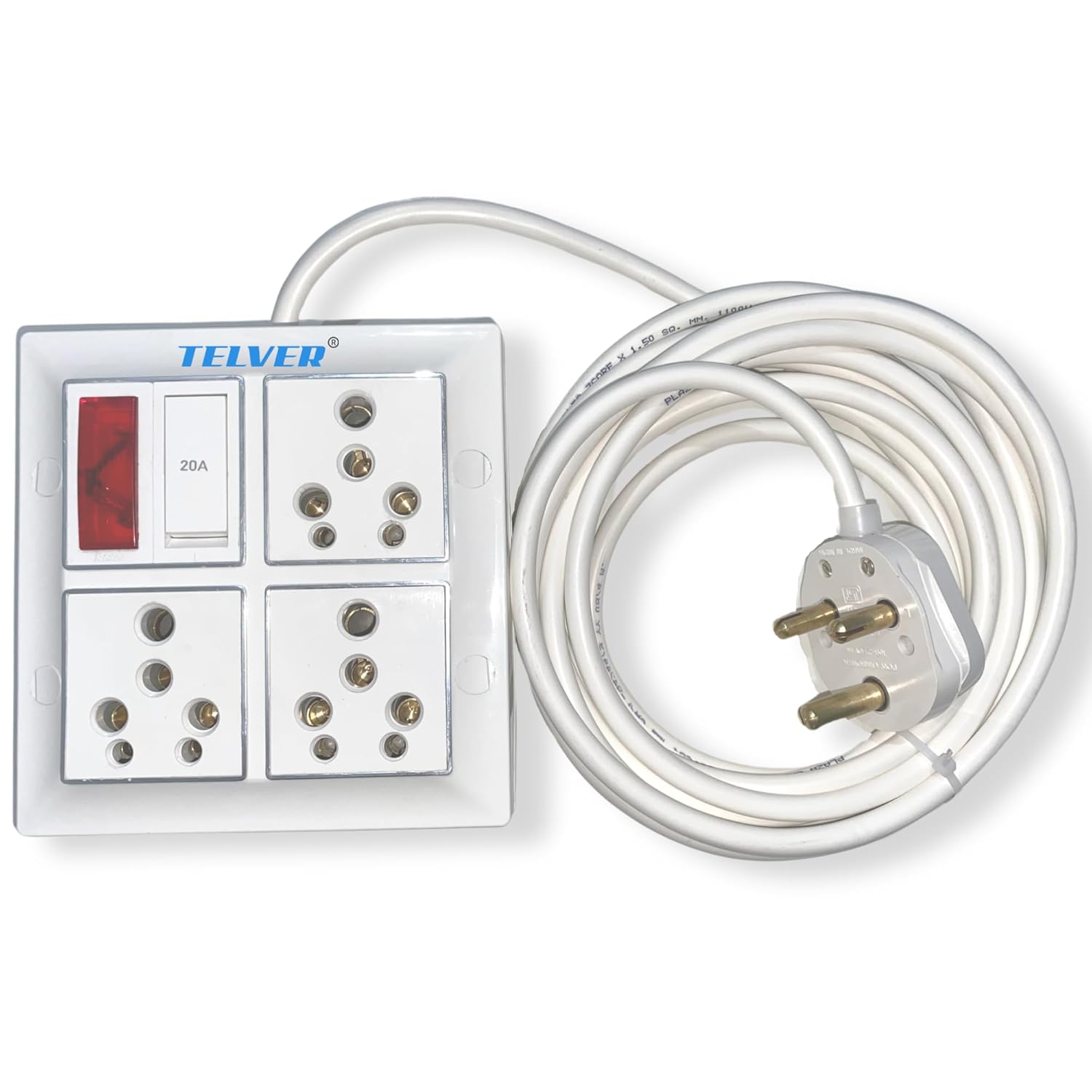 Buy Telver Power Extension Board 16 Amp Porcelain Socket with 20 Amp ...