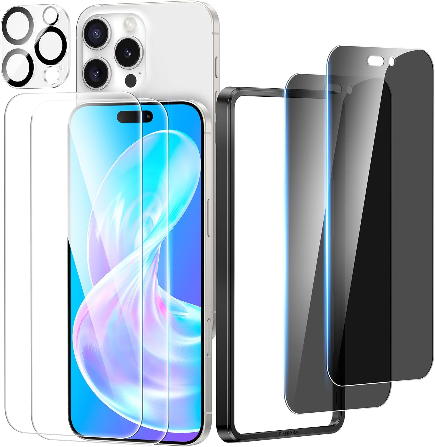 Amazon.com: T Tersely [3-Pack] Privacy Screen Protector for iPhone 16 ...