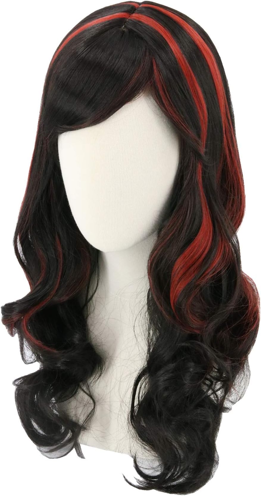 Amazon.com: Topcosplay Kids Girls Child Wig Black Mixed Red Long Curly ...