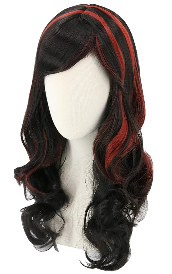 Amazon.com: Topcosplay Child Wig Black Mixed Red Long Curly Halloween ...
