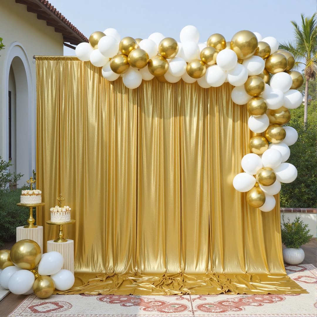 Amazon.com : 10ft x 10ft Gold Sequin Backdrop Curtain for Parties ...