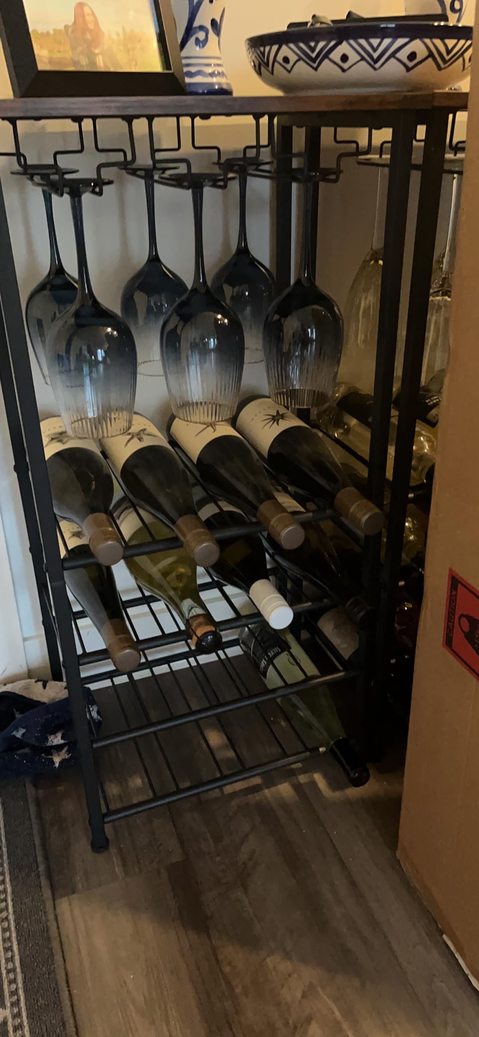 Wine Rack Freestanding Floor, Rustic Wine Holder Stand with Wine ...