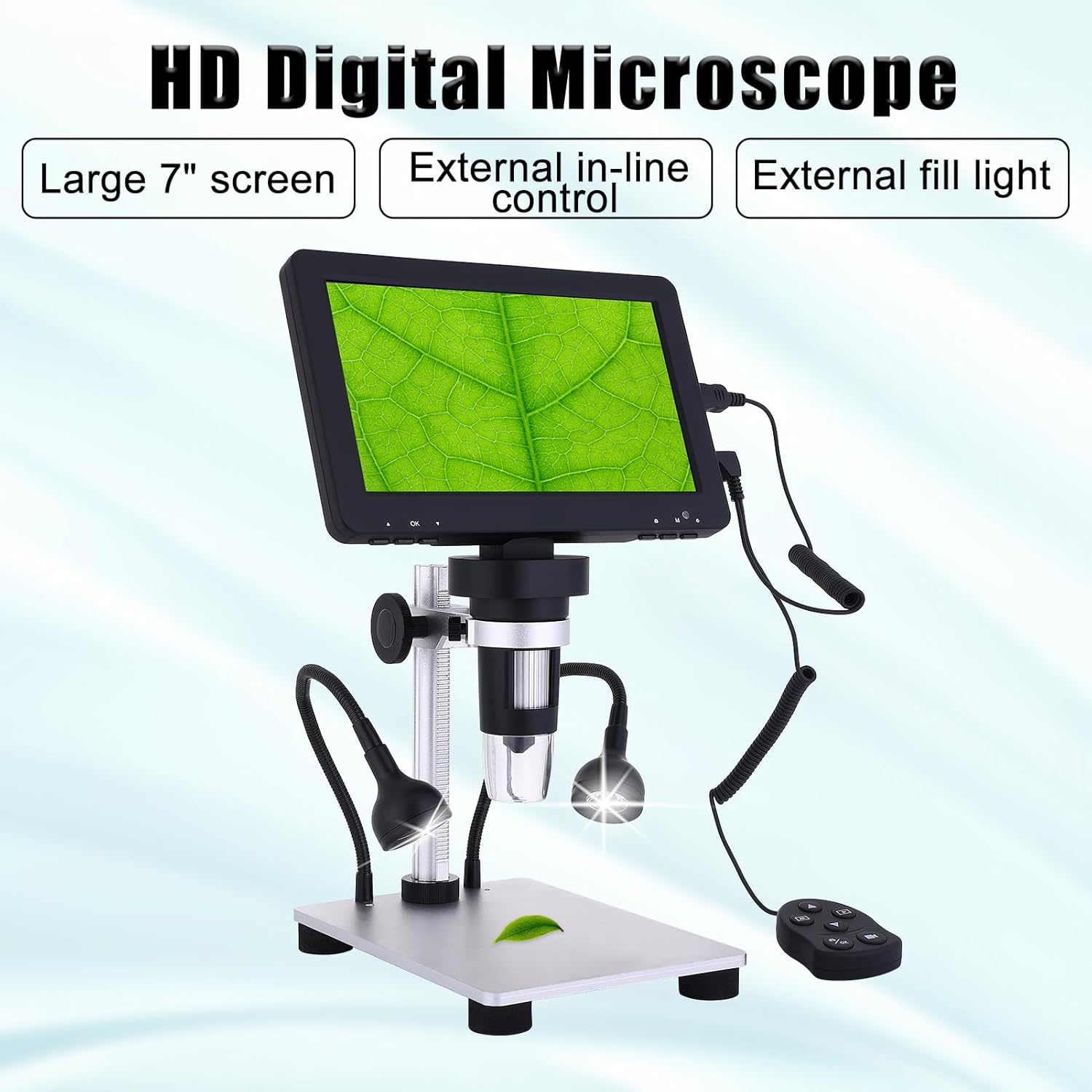 Poothoh Microscopio digital de 7 pulgadas 1200X con microscopio de ...