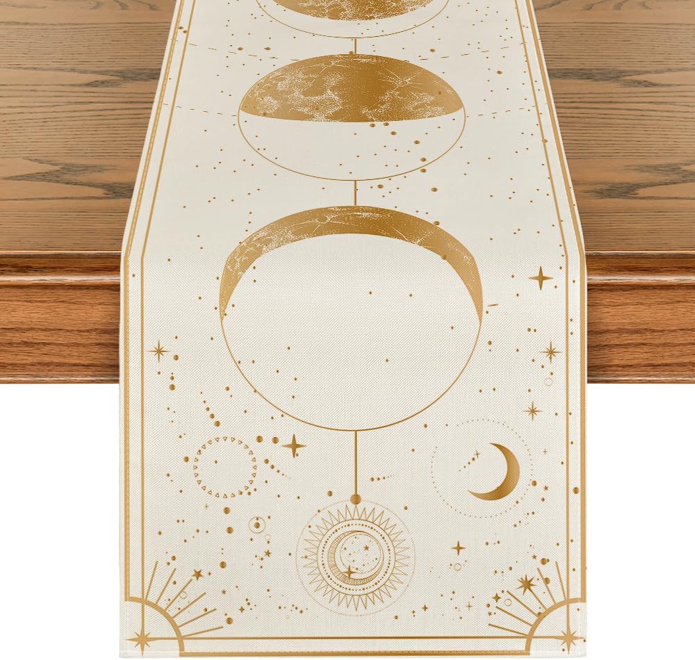Amazon.com: Artoid Mode Beige Astrology Moon Magic Art Table Runner ...