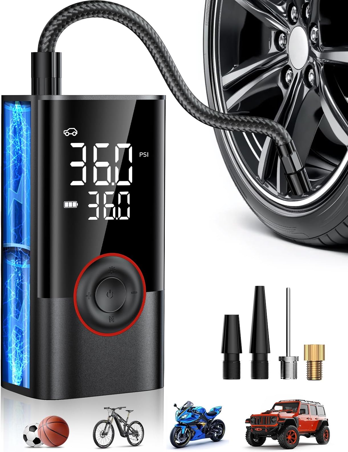 Amazon.com: Tire Inflator Portable Air Compressor - 150PSI & 20000mAh ...
