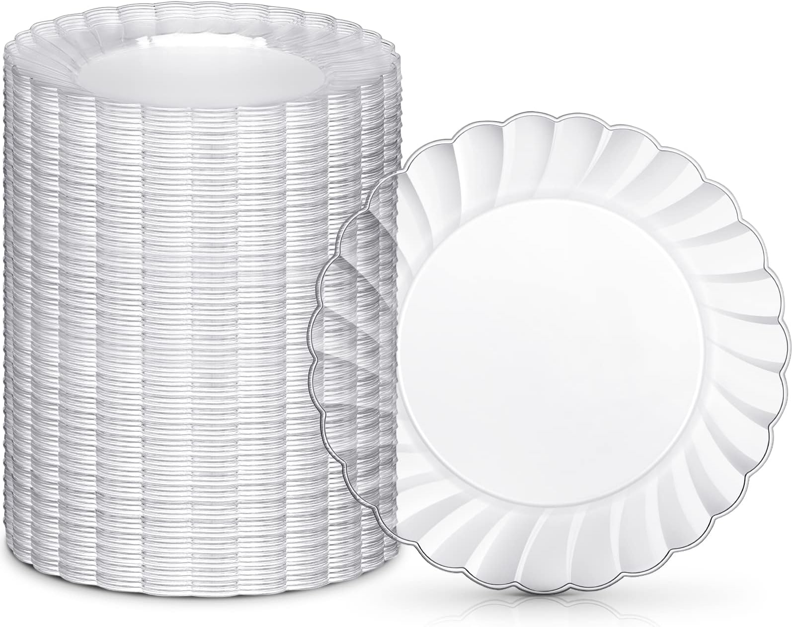 Amazon.com: 200 Pcs Clear Plastic Plates 6 Inch Disposable Fancy Salad ...