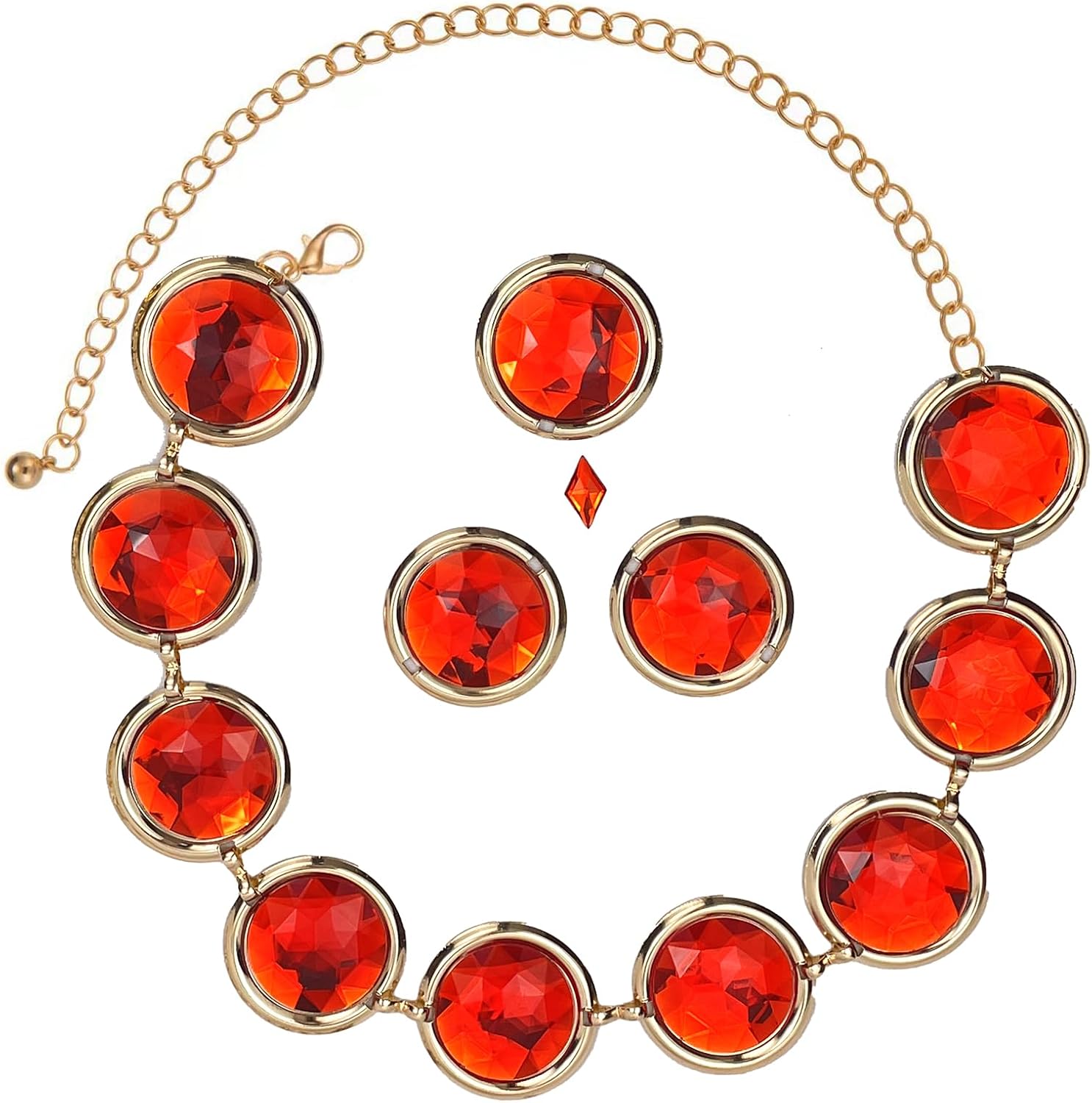 5 Pcs Women's Anime Cosplay Waist Belt Red Gems Belt Stone Chain for ...