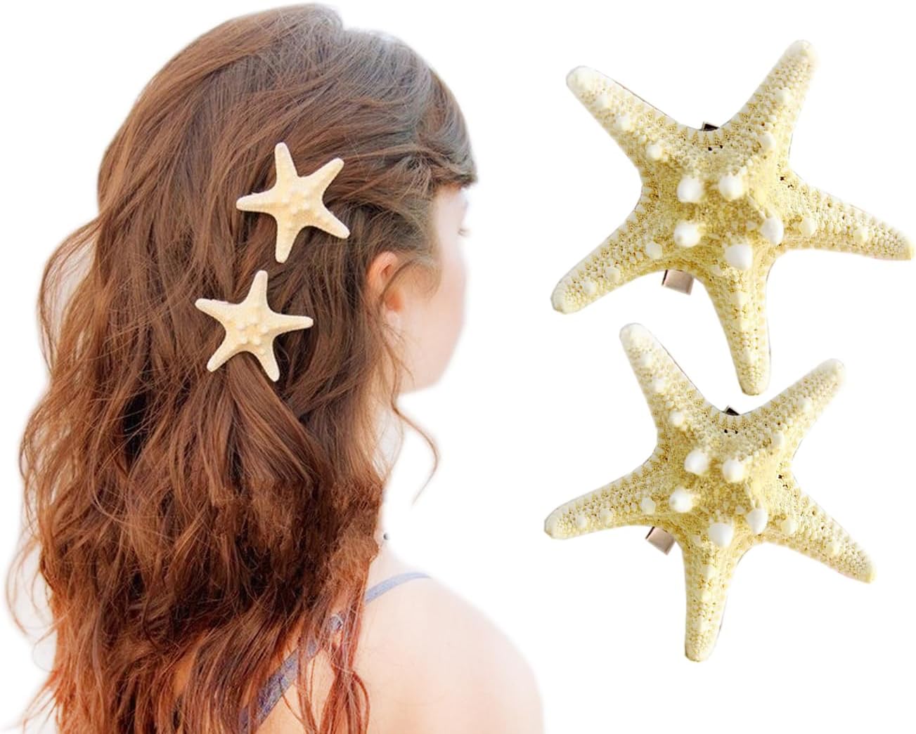 Amazon.com : 2 Pcs Starfish Hair Clips for Wedding Party Bridesmaids ...