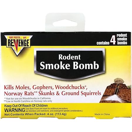 Amazon.com : Revenge Rodent Smoke Bombs (8-pack) Kills Rats Moles ...