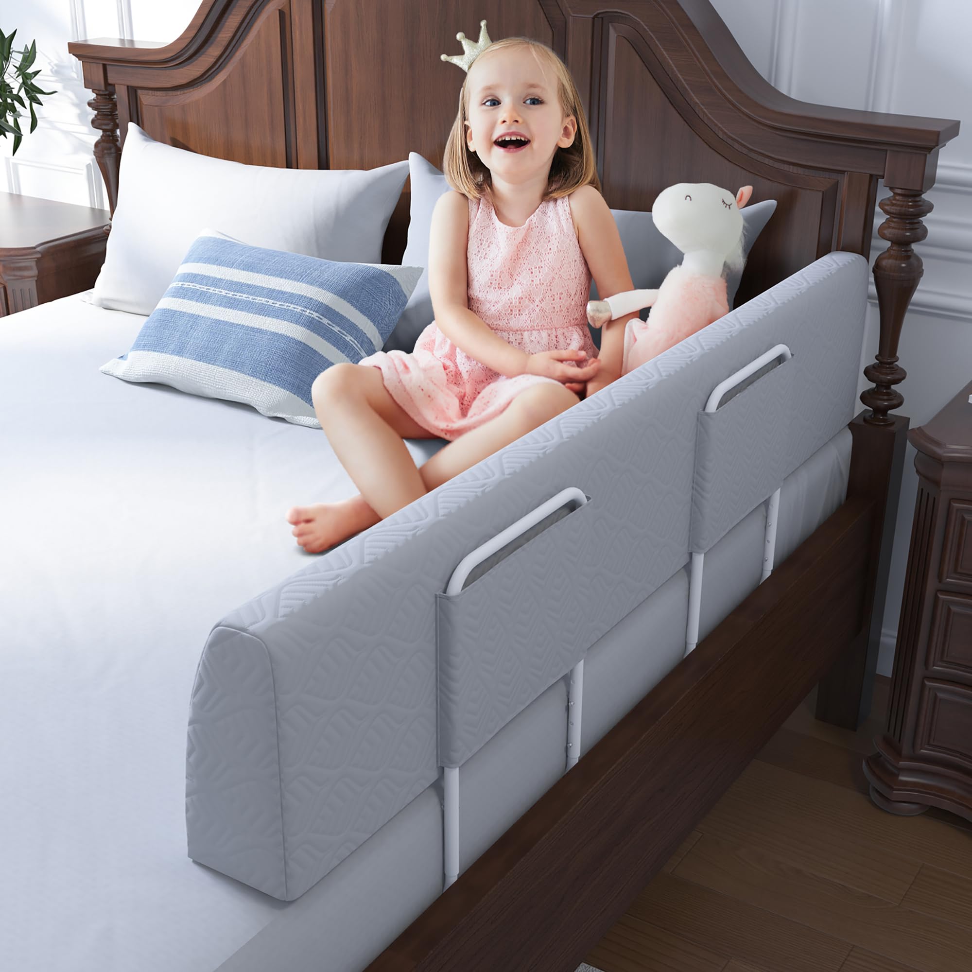 Snapklik.com : FigTime Bed Bumper For Toddlers, Foam Bed Rail For ...