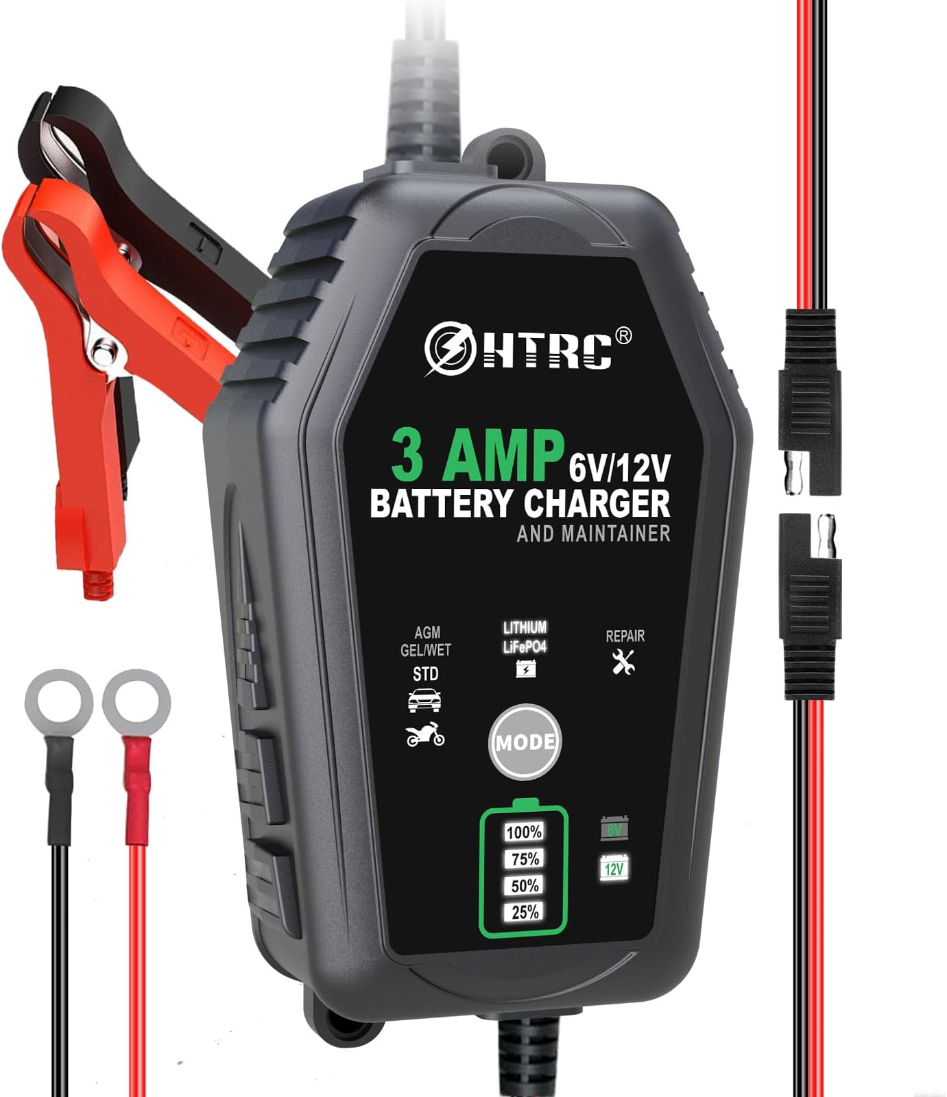 Amazon.com: 18 Amp Panel Mount Battery Charger & Tester for 12V Trailer ...