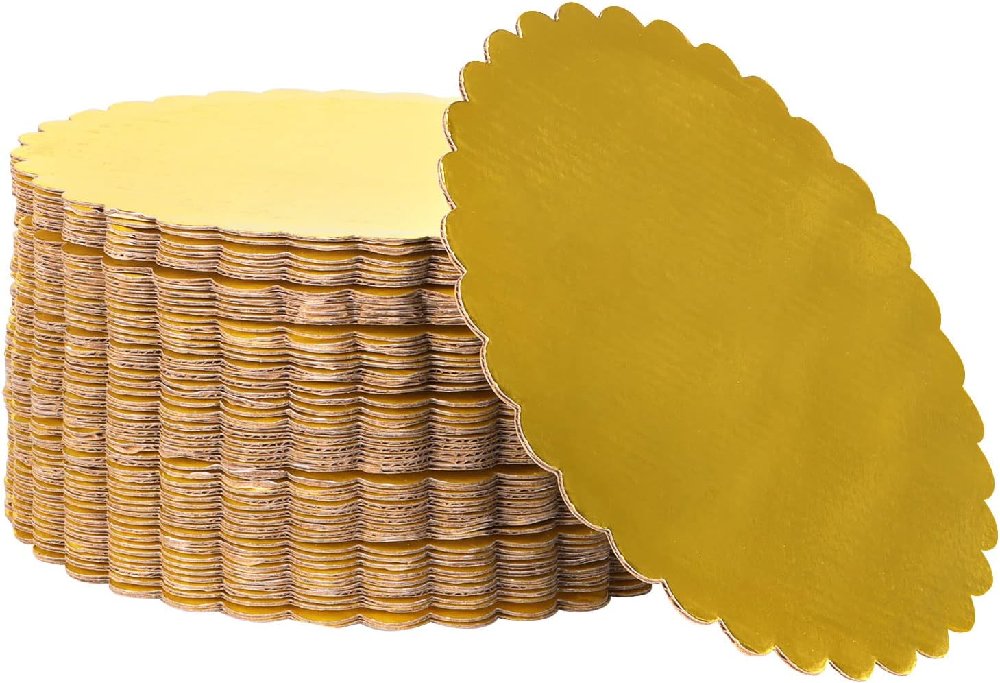 Amazon.com | DAJAVE 50 Pack 8 Inch Round Cake Boards, Gold Circle ...