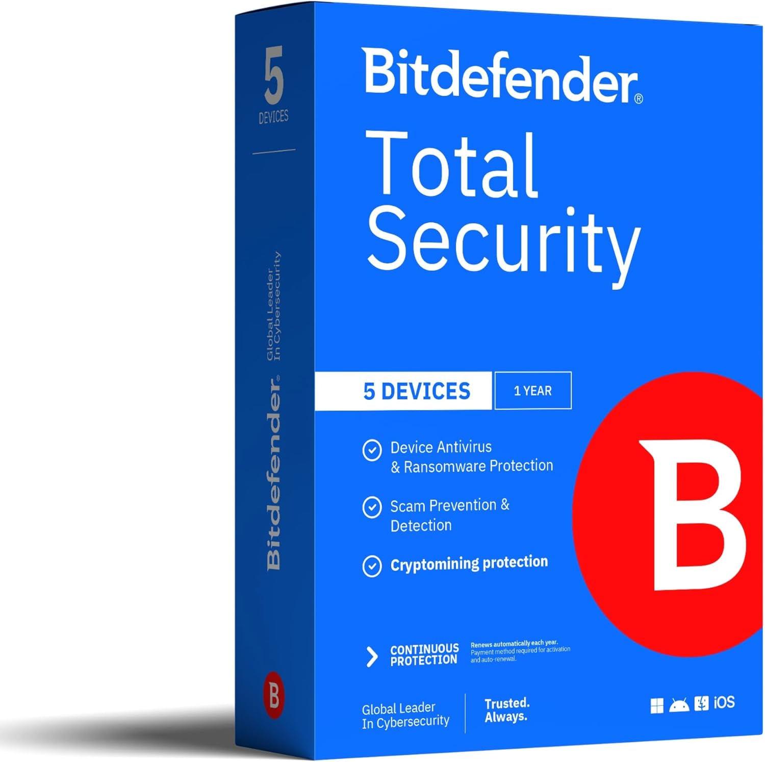Bitdefender Total Security 2025 - 5 Devices | 1 year Subscription | PC ...