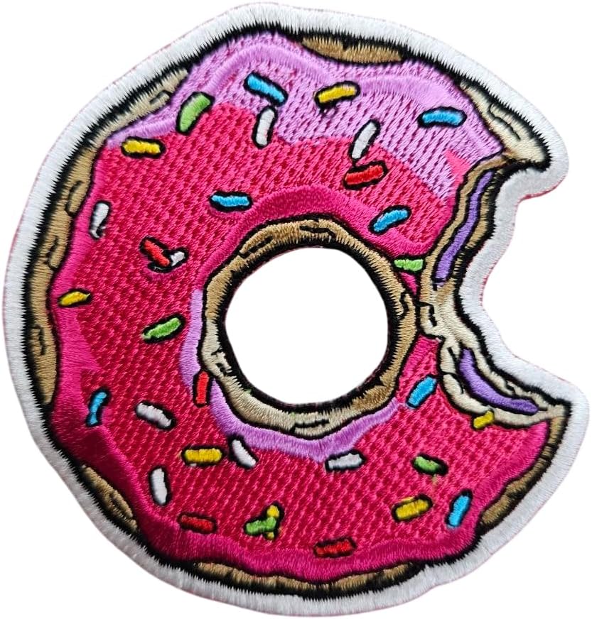 Amazon.com: PatchClub Pink Donut Patch, 3 inches - Iron On/Sew On Cute ...