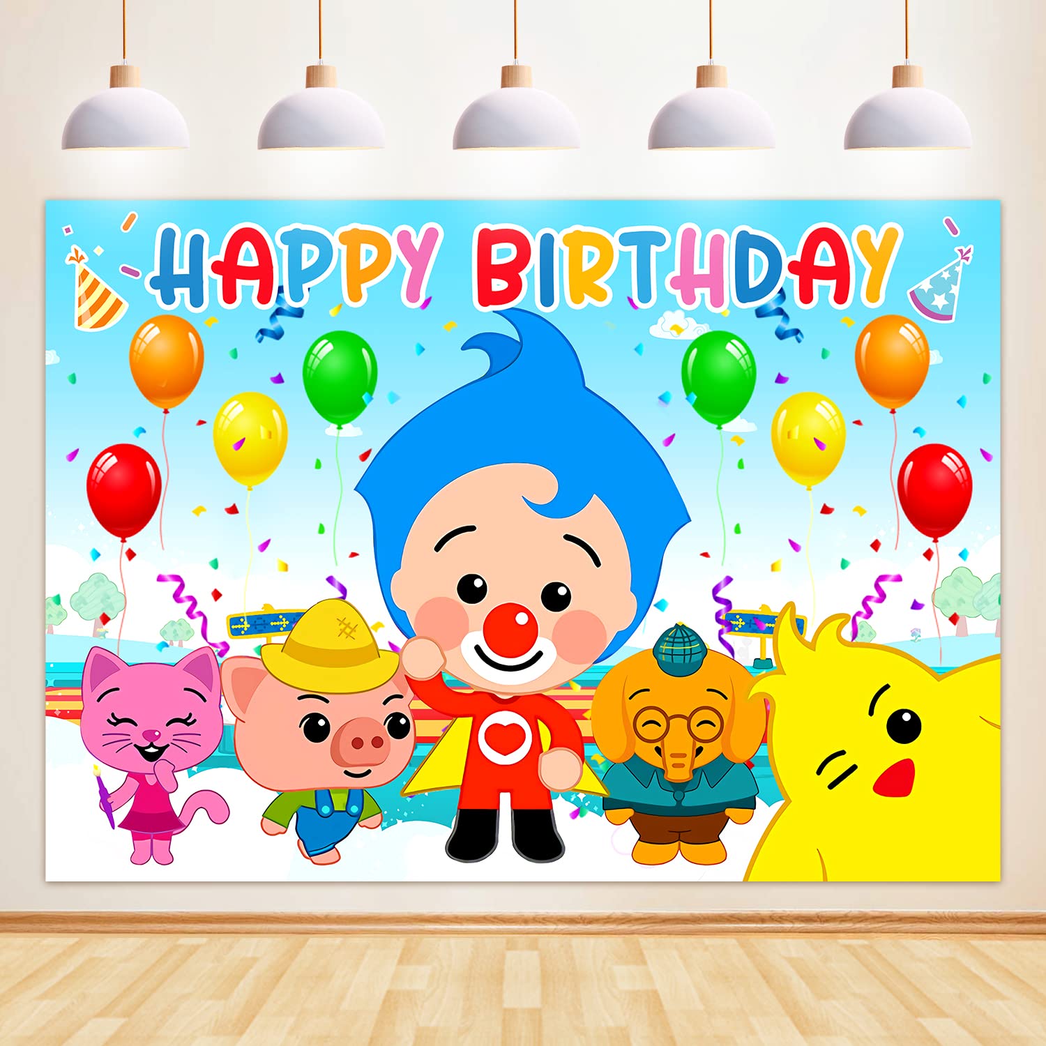 7x5ft Plim Plim Backdrop Birthday Party Supplies Decoration Theme Boys ...