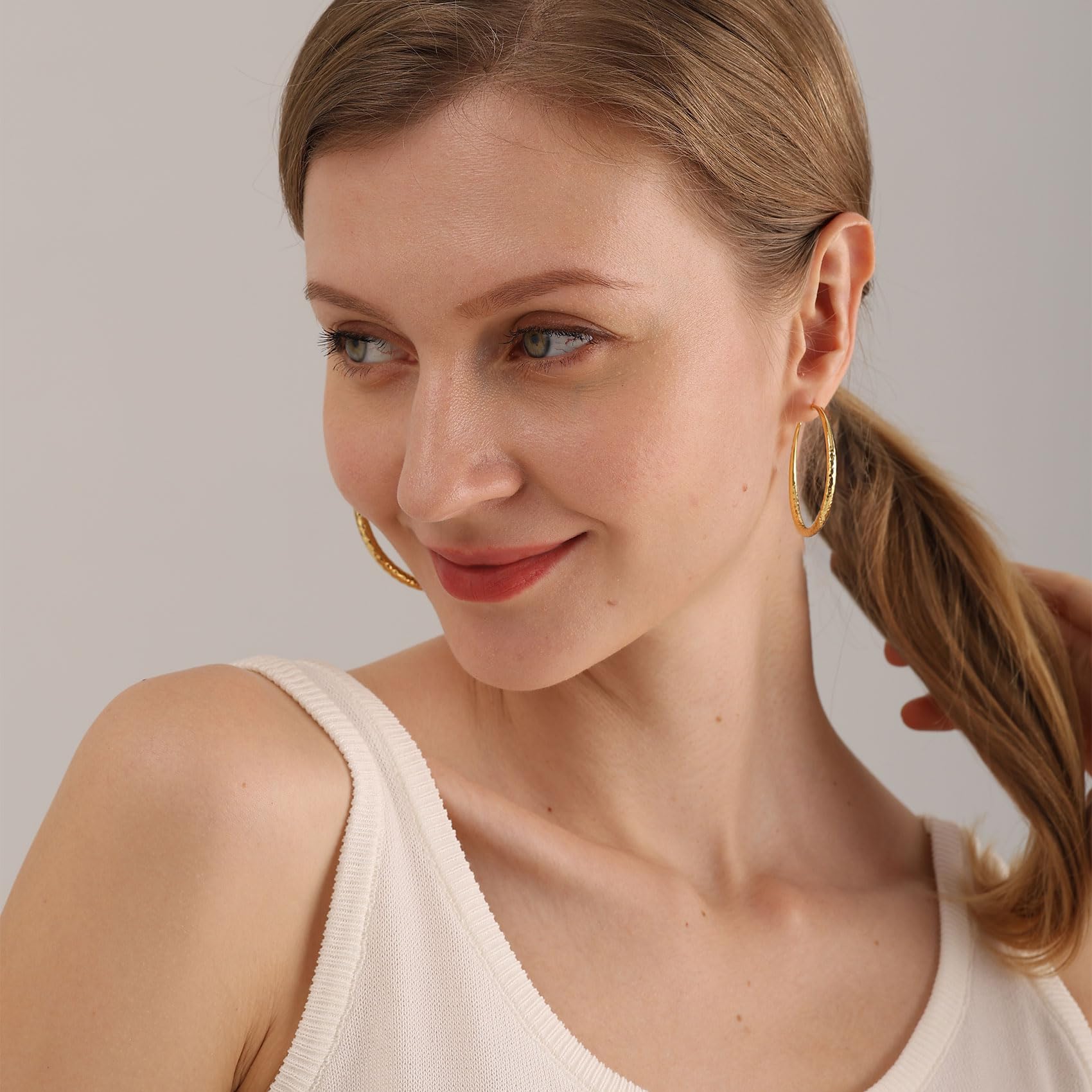 Snapklik.com : Gold Hoop Earrings For Women Thick Gold Hoop Earrings ...