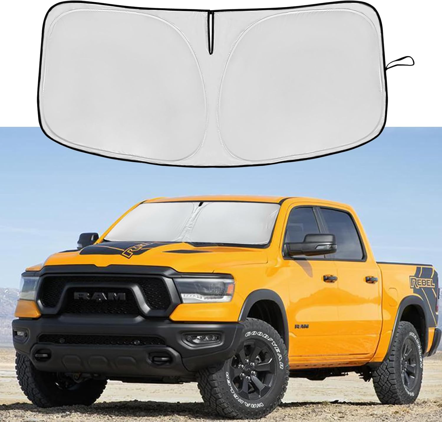 Amazon.com: Windshield Sun Shade for Dodge RAM 1500 2019-2025 Double ...