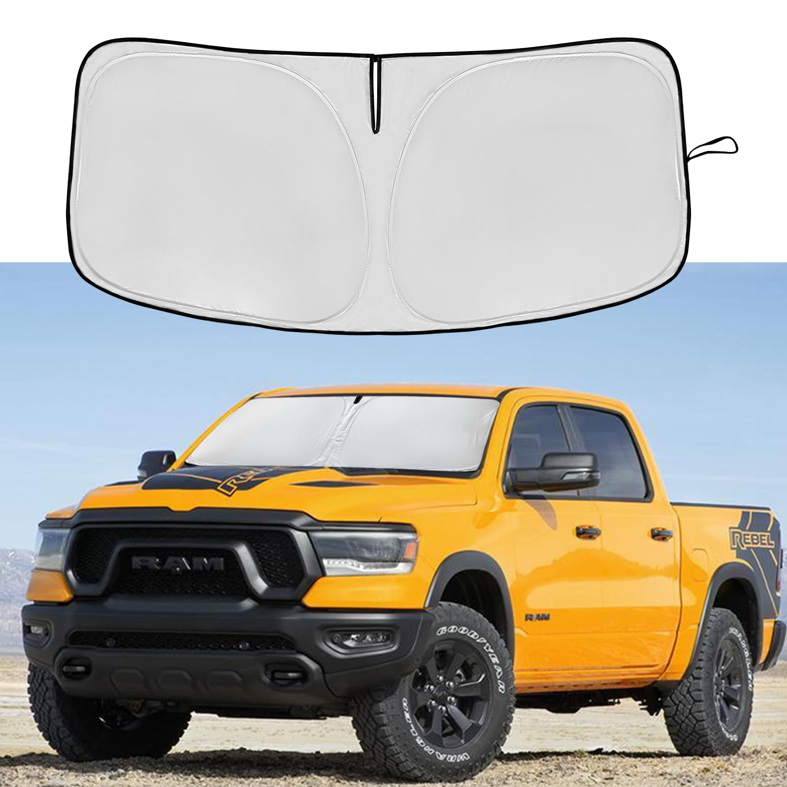 Amazon.com: Windshield Sun Shade for Dodge RAM 1500 2019-2024 Double ...