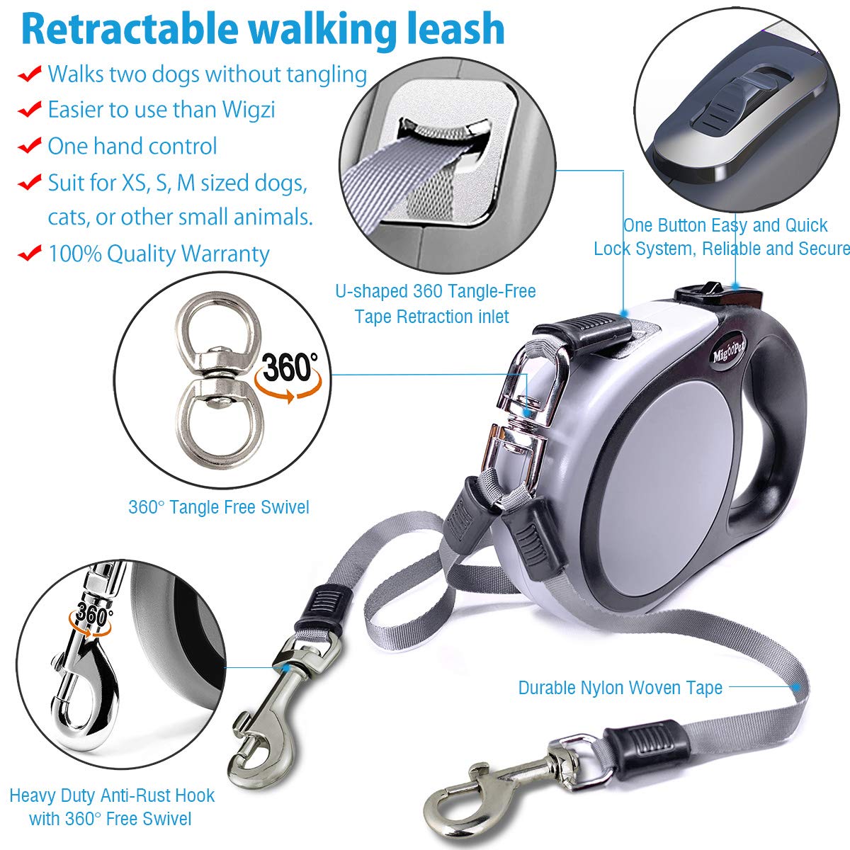 Dual Retractable Dog Leash