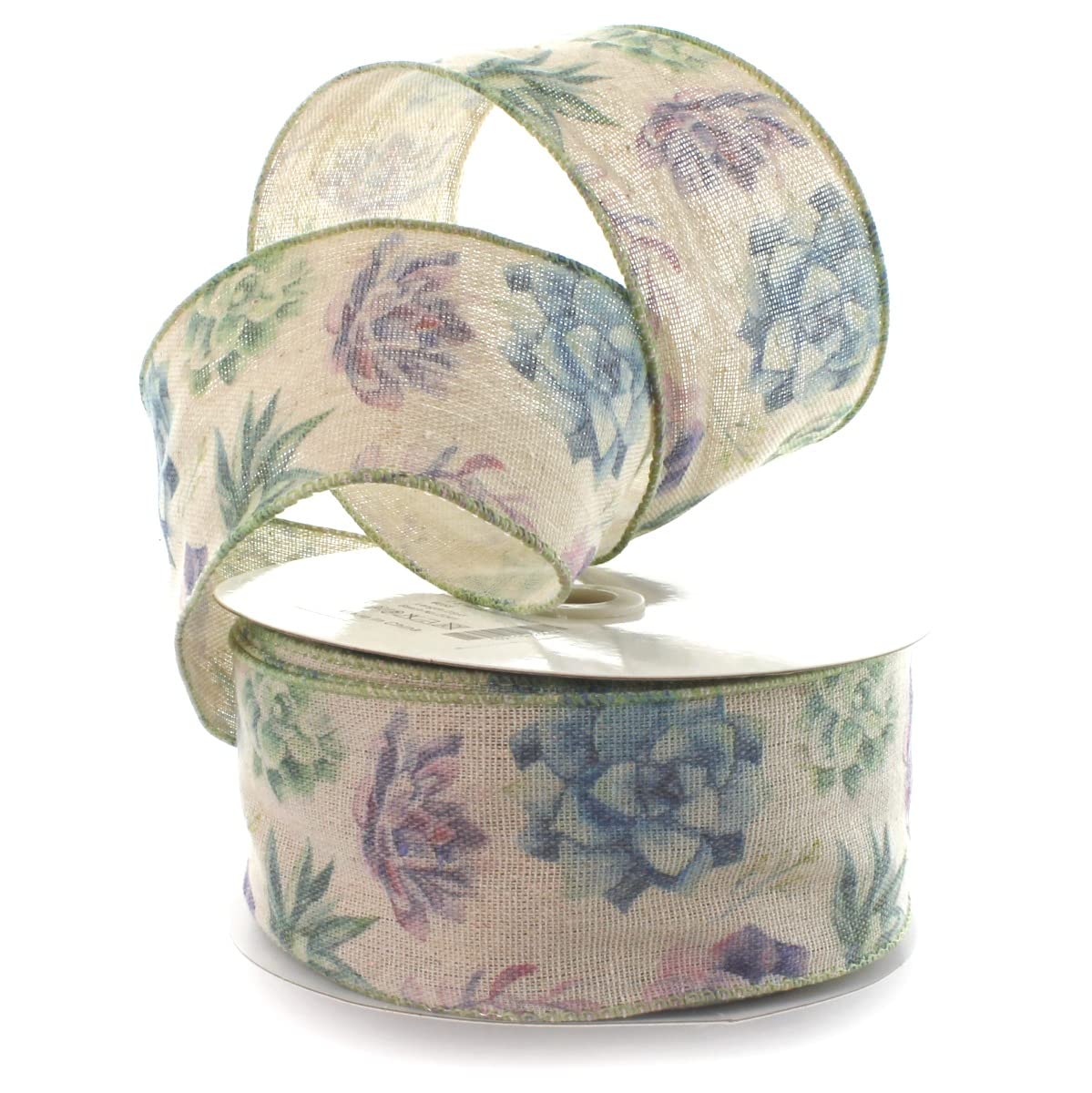 Amazon.com: Ribbon Traditions Succulents Burlap Wired Ribbon 2 1/2" x ...