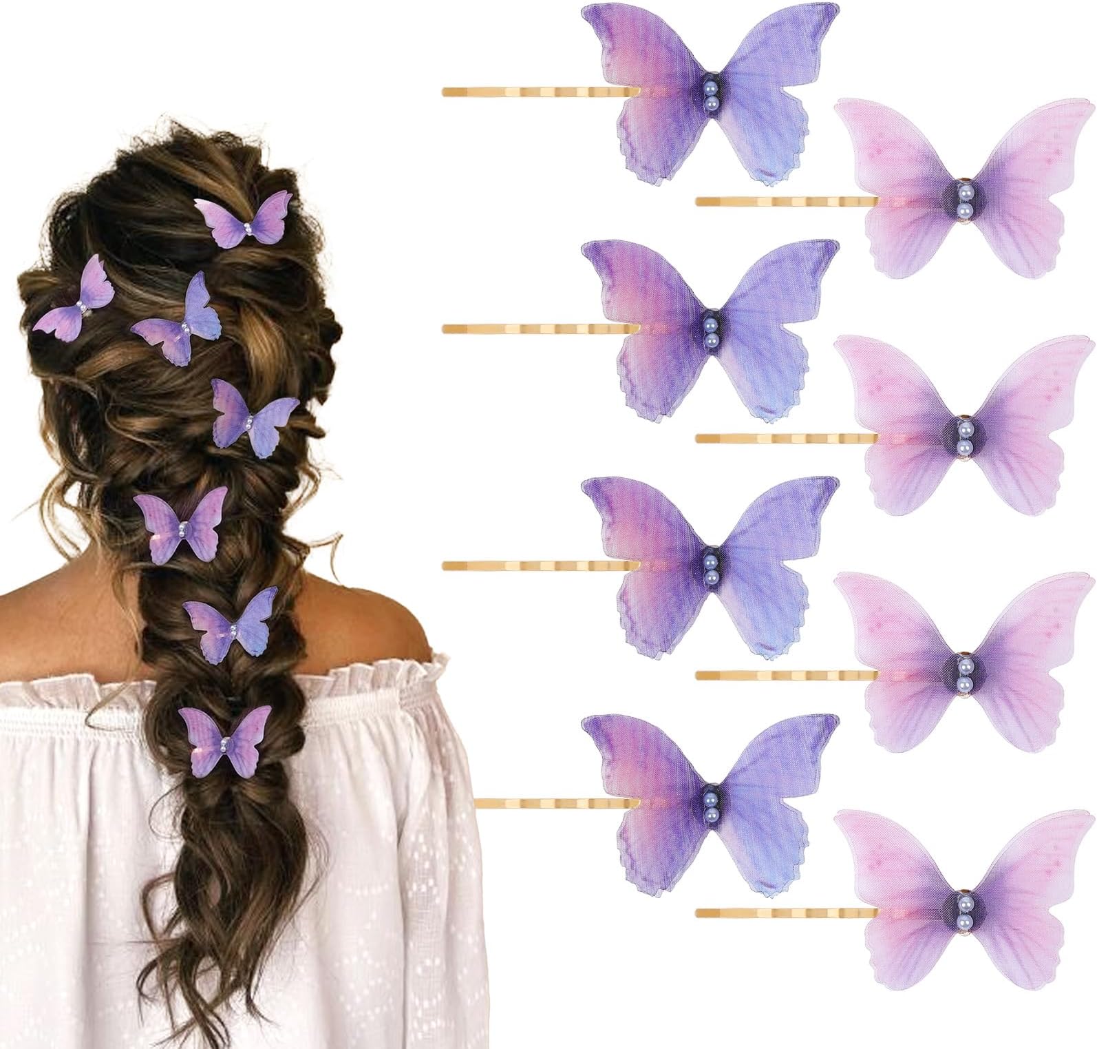 Amazon.com : DEEKA Butterfly Hair Clips 16 PCS Small Realistic Colorful ...