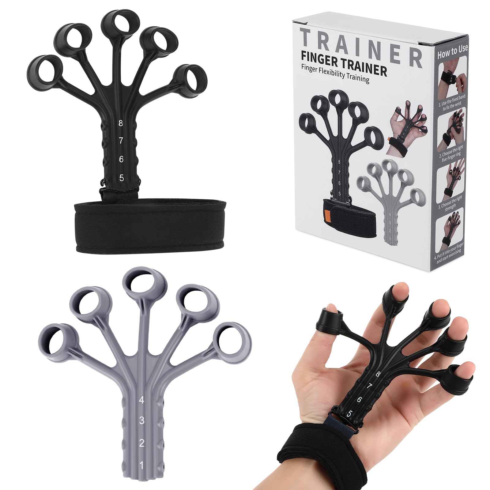 Handtrainer, Fingertrainer, 2 Stück Unterarmtrainer, Handtrainer ...