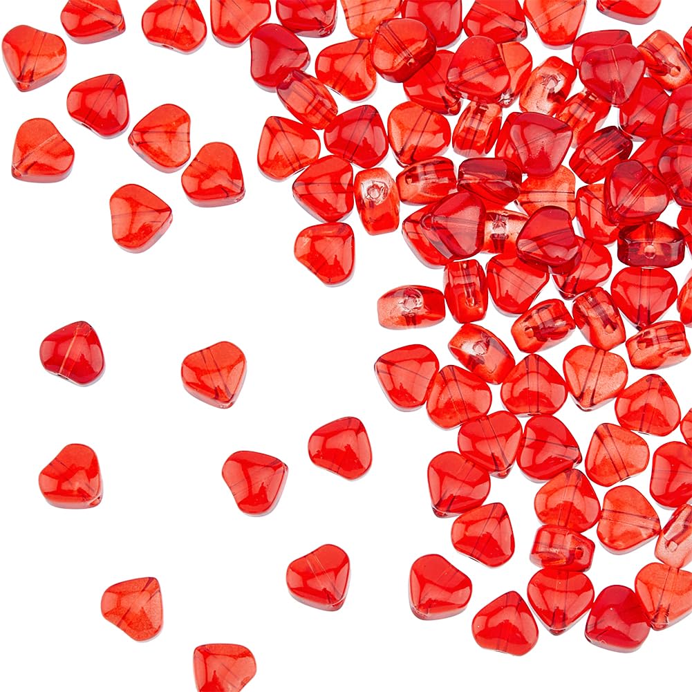 Amazon.com: HOBBIESAY 100Pcs Mini Glass Heart Beads Imitation Jade Love ...