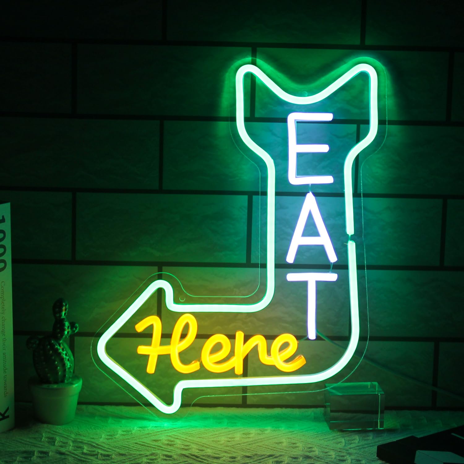 Amazon.com : Eat Here Neon Sign Kitchen Neon Signs for Wall Decor with ...