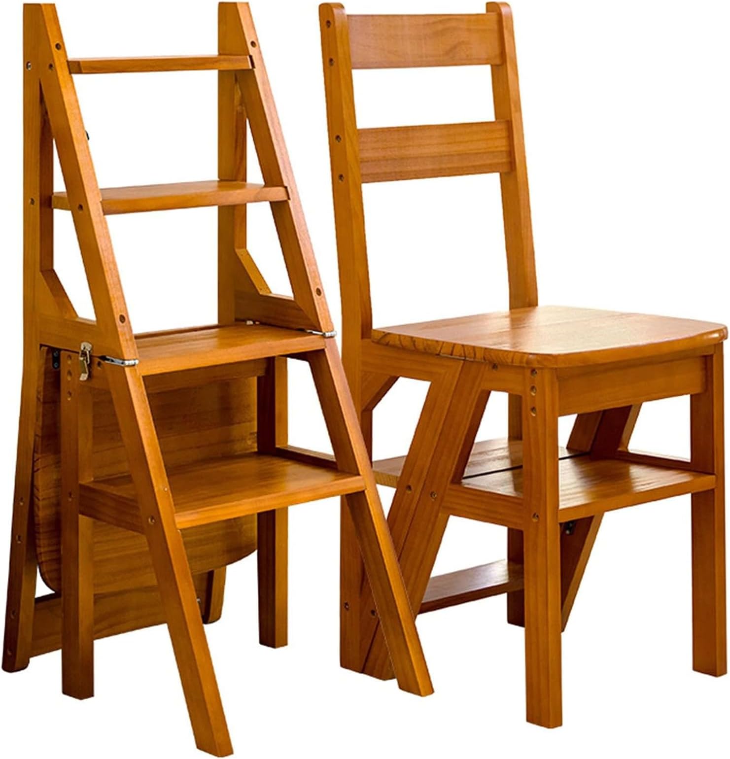 Amazon.com: Carolina Classic Antique Folding Library Ladder Chair in ...