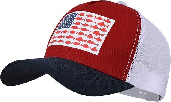 IIN Baseball Cap American Fish Flag Trucker Hat for Men Women Fishing ...