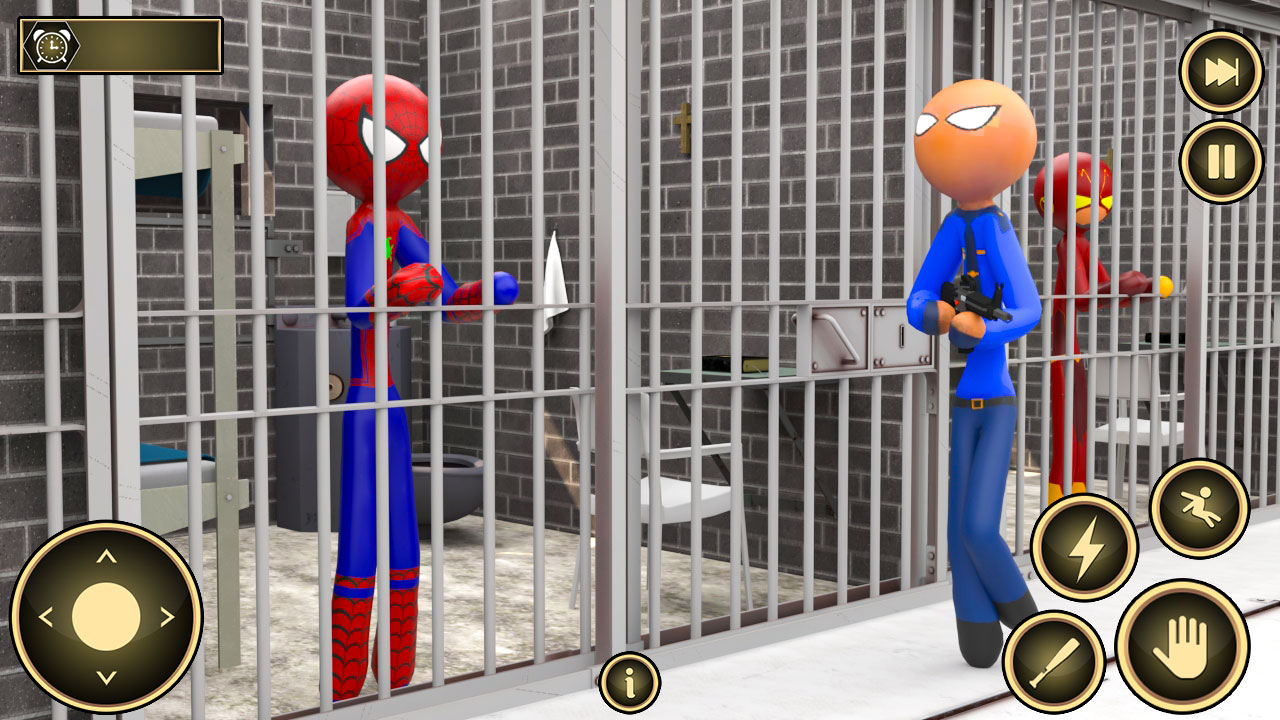 Stick Spider Hero Crime City Prison Rope Fight 3D Escape from Prison ...