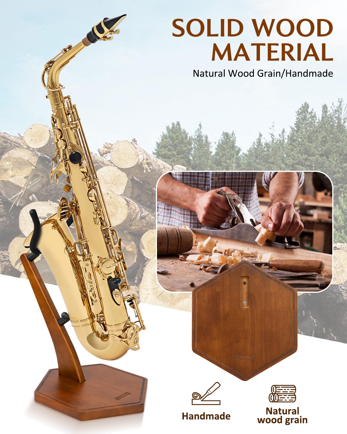 Snapklik.com : STRICH Wooden Saxophone Stand Display For Alto Tenor Sax ...