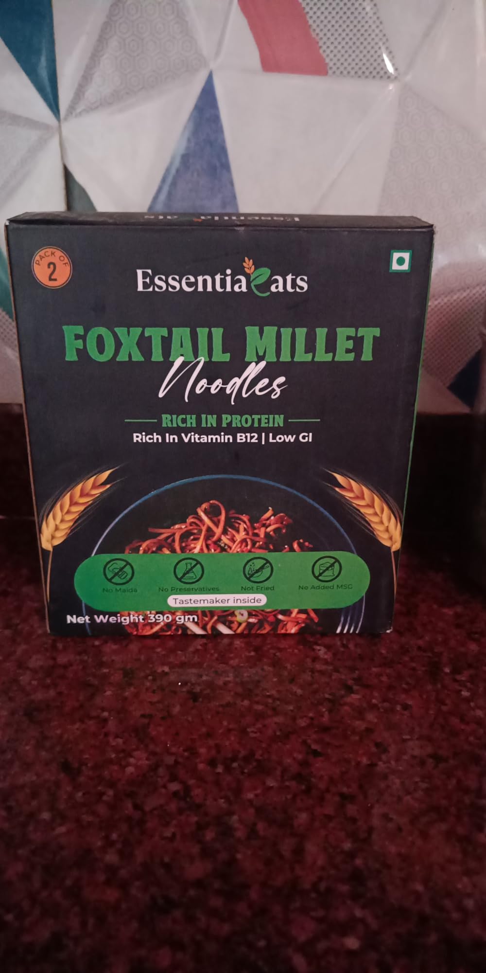 Essentiaeats Ragi Millet Noodles With Tastemaker Pack of 2, 390 gm | No ...