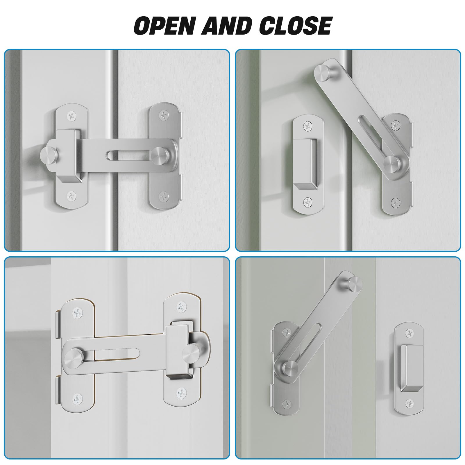 Snapklik.com : SMARTSTANDARD Barn Door Lock, 180 Degree Barn Door Latch ...