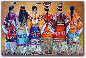 Amazon.com: Native American Women Wall Art Canvas Prints, Indian Art ...