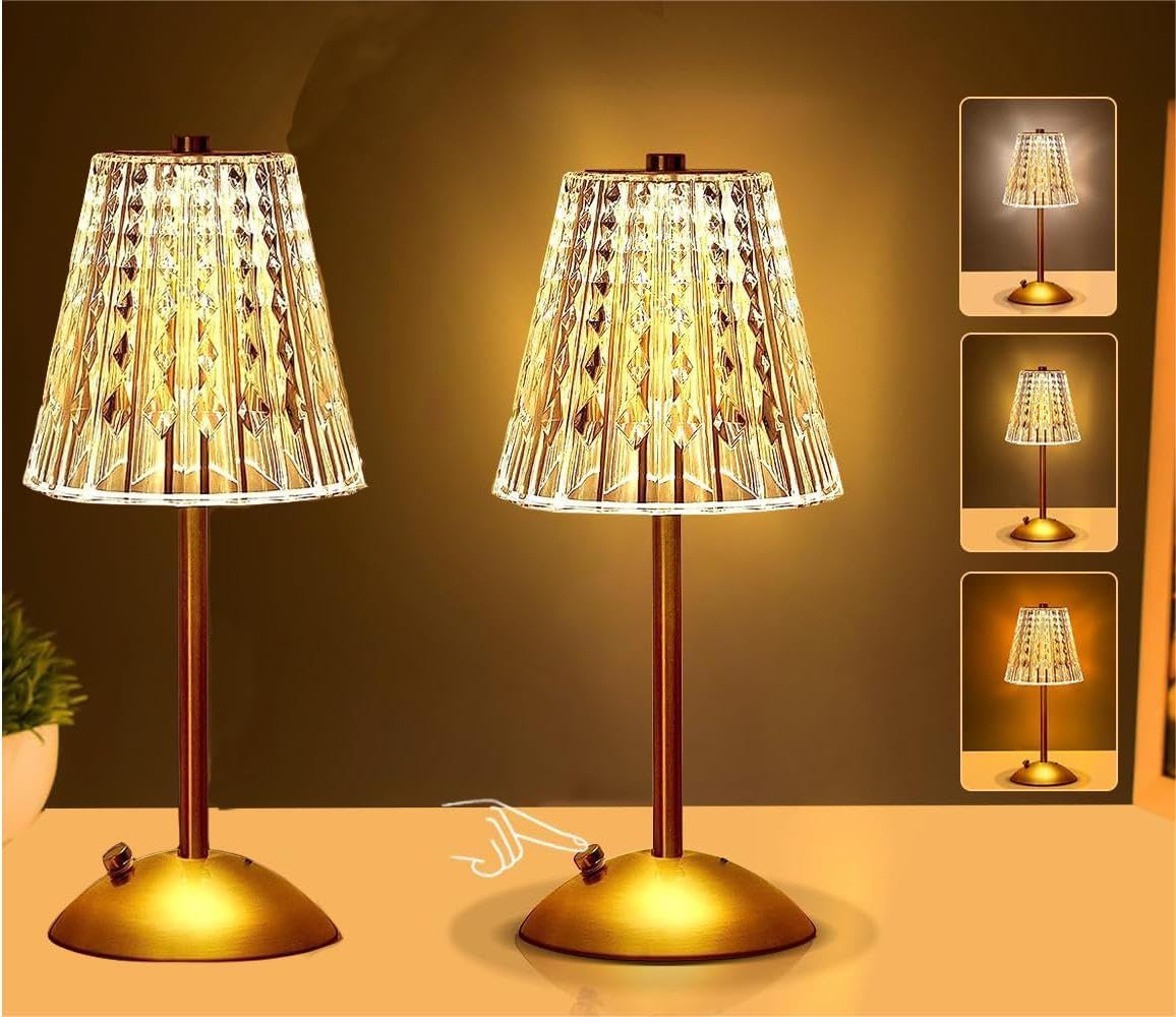 Totofac Touch Lamps Bedside Lamps Set of 2,10-Way Dimmable Bedside Lamp ...