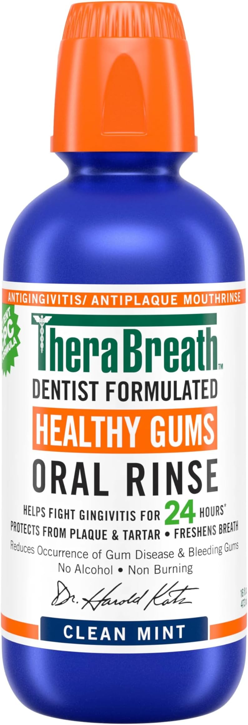 Amazon.com : TheraBreath Healthy Gums Oral Rinse Clean Mint Flavor 16 ...