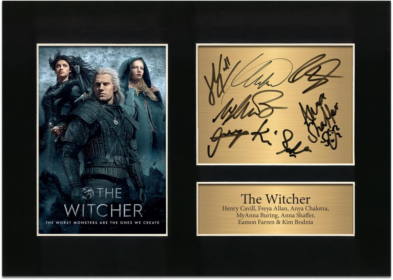 Zulu Image The Witcher Cast Signed Henry Cavill Signed A4 Printed ...